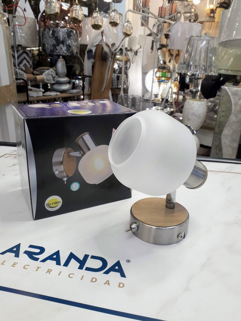 Foco cristal y madera en E14 KABU 54302-1 Globo Lighting. STOCK ...